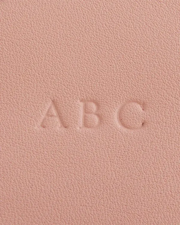 ROYCE NEW YORK Monogrammed Leather Card Holder Wallet, Personalized - Blush Pink