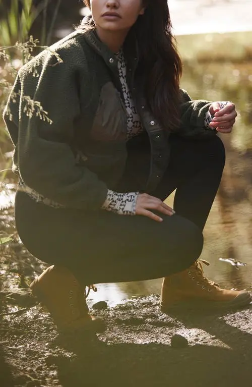 Free People Hit The Slopes Fleece Jacket - Army