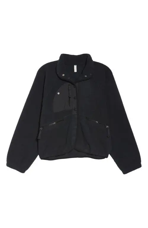 Free People Hit The Slopes Fleece Jacket - Black