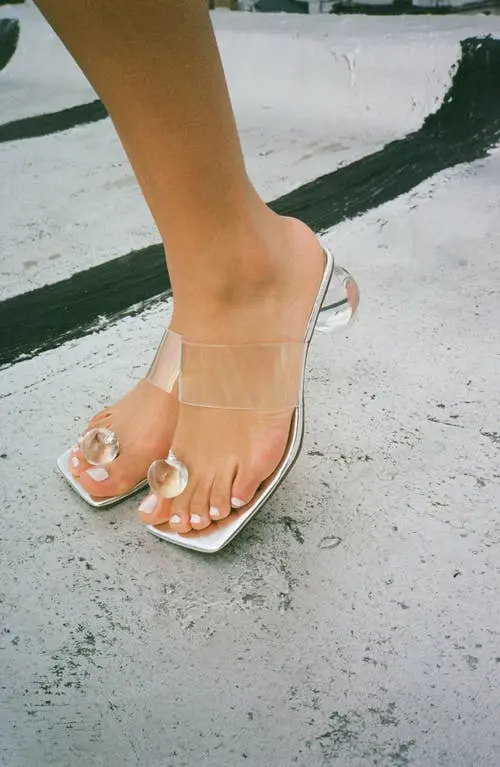 Jeffrey Campbell Latus Sandal - Silver Clear