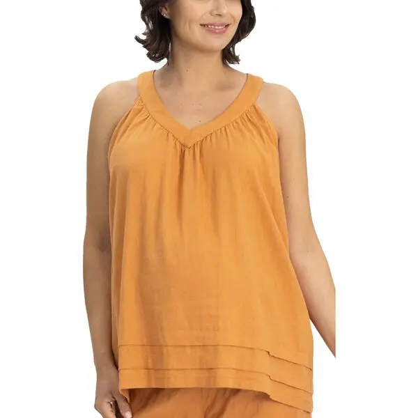 ANGEL MATERNITY V-neck Maternity Tank - Burnt Orange