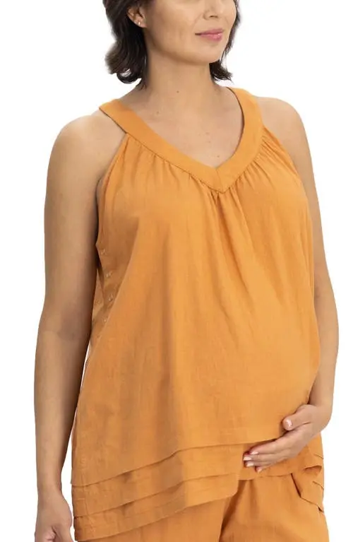 ANGEL MATERNITY V-neck Maternity Tank - Burnt Orange
