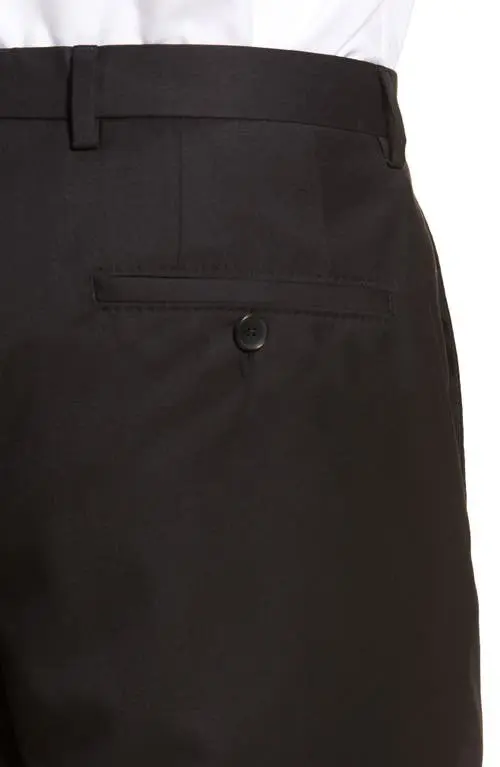 BOSS Lenon Cyl Flat Front Straight Leg Solid Wool Dress Pants