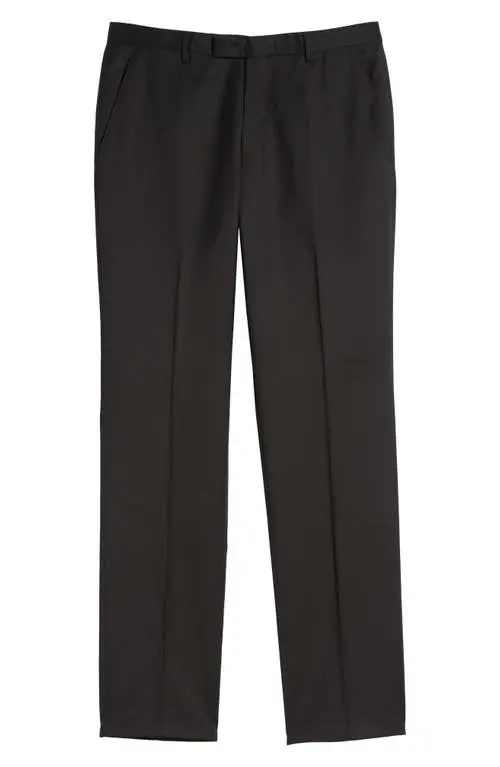 BOSS Lenon Cyl Flat Front Straight Leg Solid Wool Dress Pants