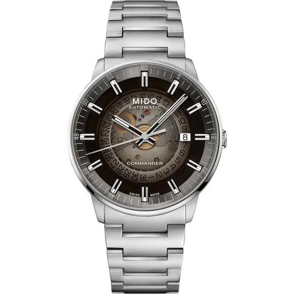 MIDO Commander Gradient Skeletal Automatic Bracelet Watch - Silver/black