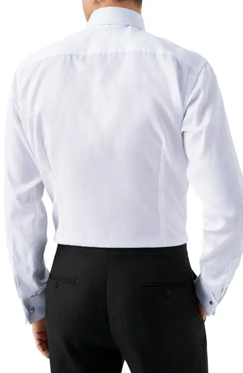 Eton Slim Fit Diamond Weave Tuxedo Shirt - White