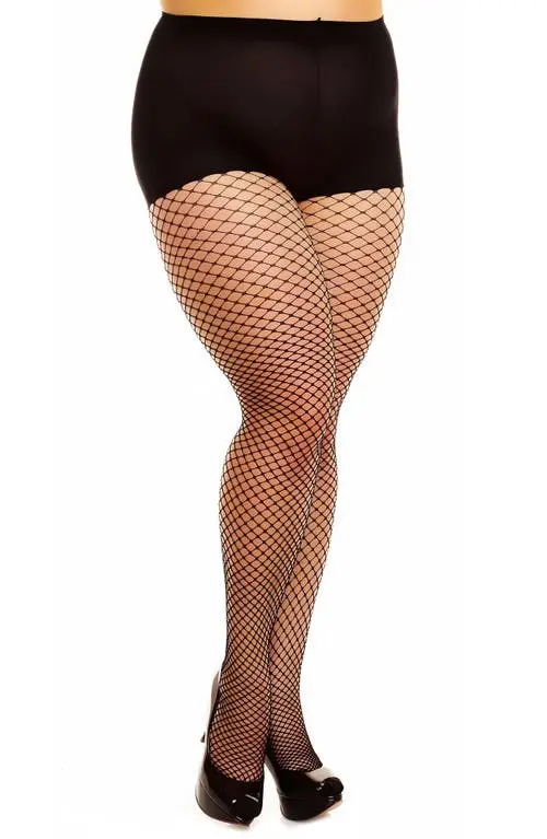GLAMORY HOSIERY Fishnet Tights - Black