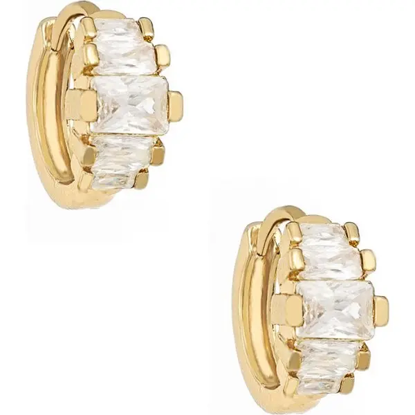 Ettika Crystal Huggie Earrings - Gold