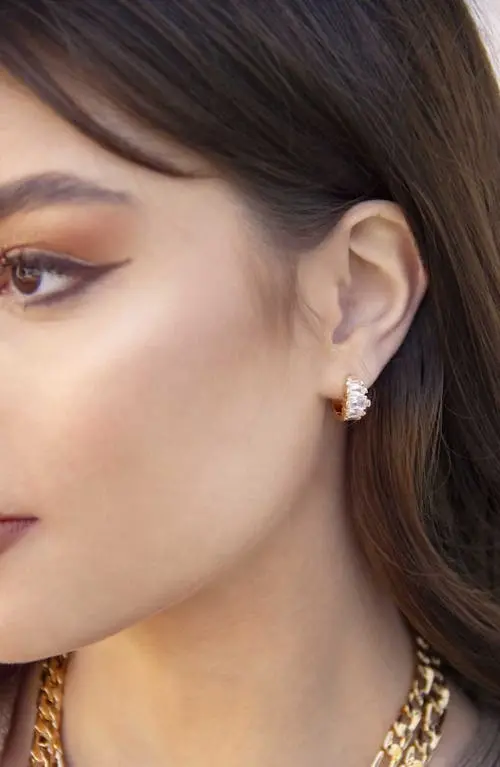 Ettika Crystal Huggie Earrings