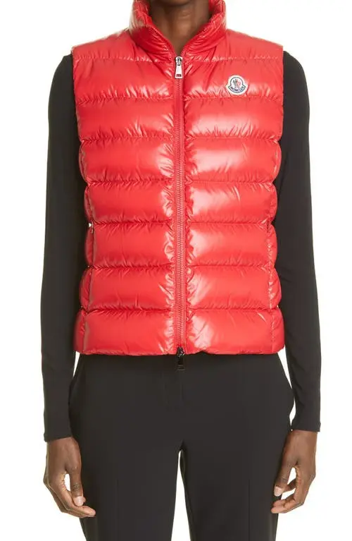 Moncler Ghany Water Resistant Puffer Vest - Red