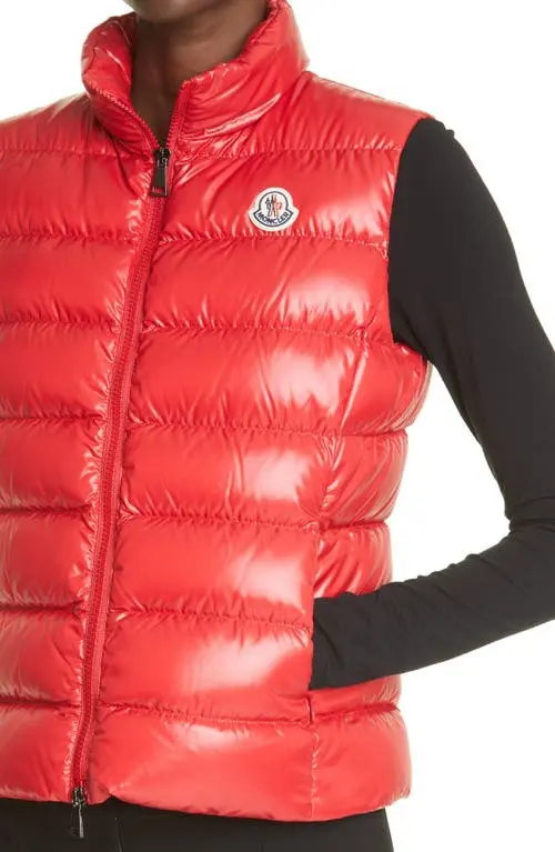 Moncler Ghany Water Resistant Puffer Vest - Red
