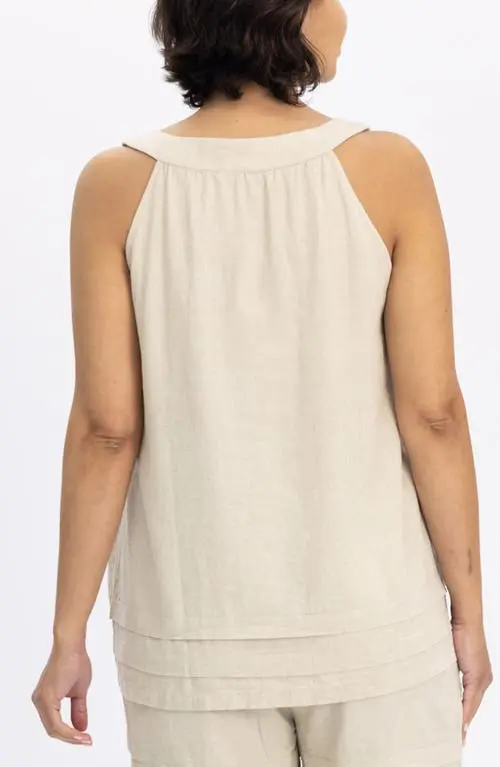 ANGEL MATERNITY Sleeveless V-neck Linen Blend Maternity/nursing Top