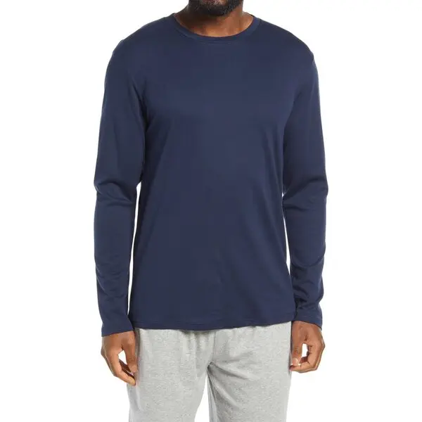 Nordstrom Long Sleeve Pima Cotton Lounge T-shirt - Navy Blazer