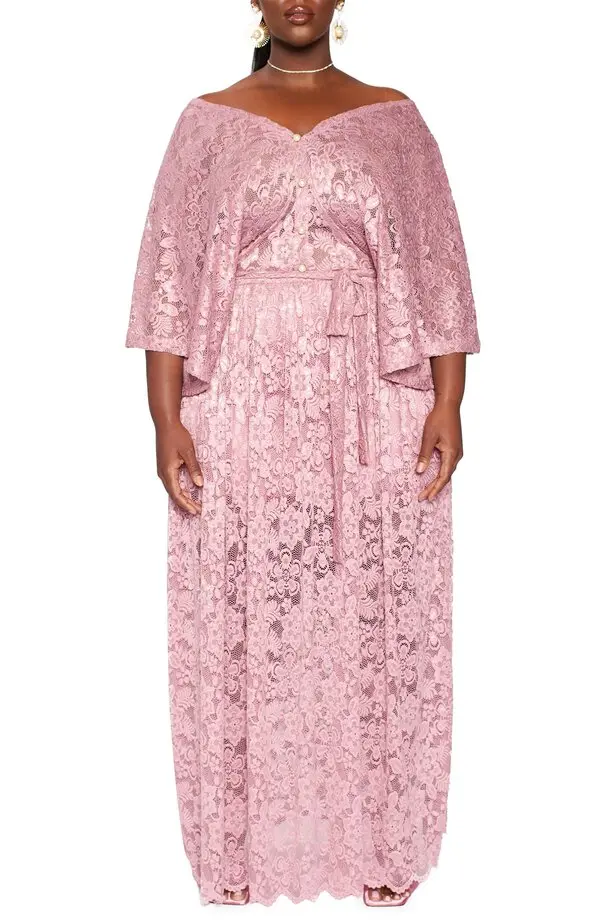 Zelie For She Lace Maxi Dress In Blush - 40% Off | Editorialist