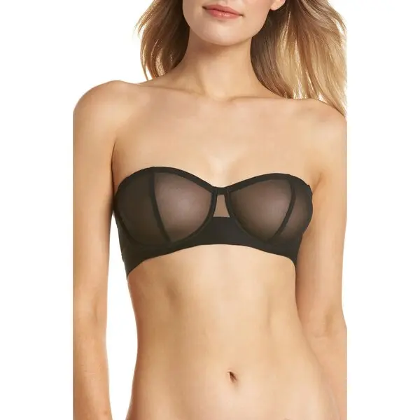 Dkny Sheers Strapless Underwire Bra - Black