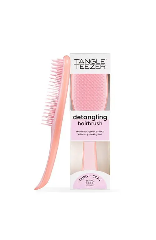 TANGLE TEEZER Ultimate Detangler Hairbrush For Curly To Coily - Pink Mango