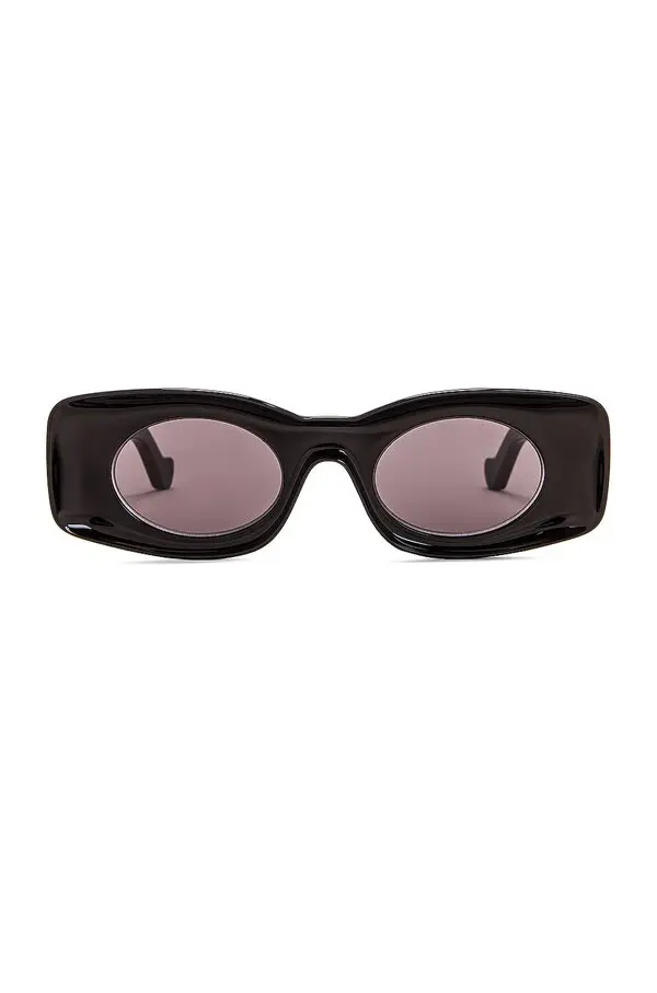 Loewe Rectangular Sunglasses - Shiny Black & Smoke