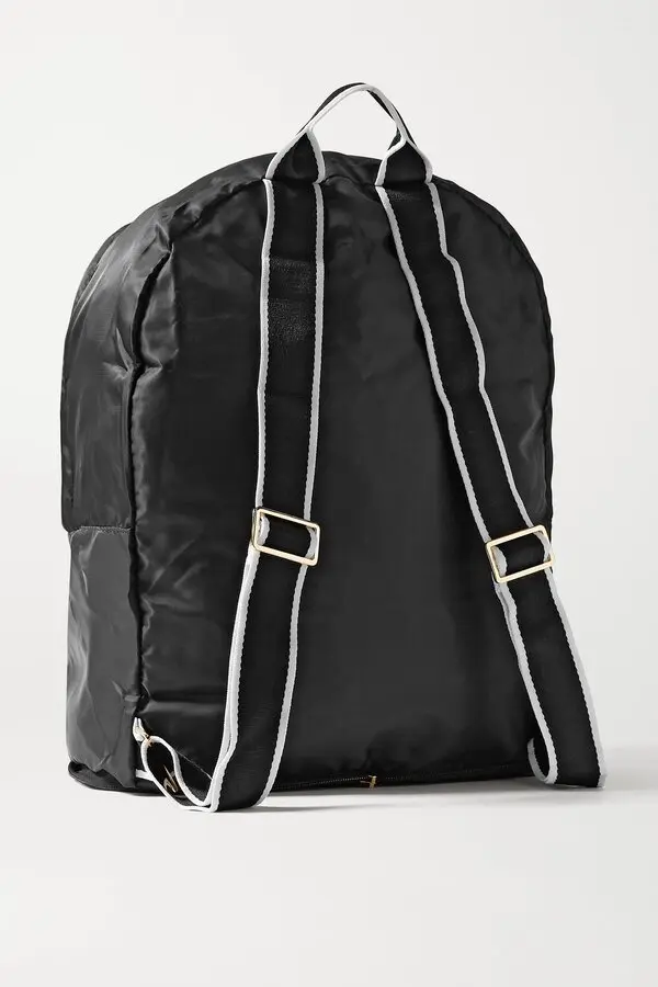 Paravel Net Sustain Fold-up Vegan Leather And Webbing-trimmed Shell Backpack
