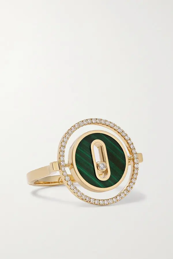 Messika Lucky Move 18-karat Malachite And Diamond Ring - Green