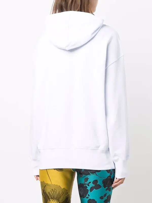 MSGM Logo-print Cotton Hoodie - White