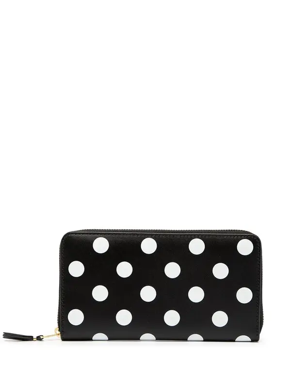 Comme Des Garçons Polka-dot Print Wallet - Black