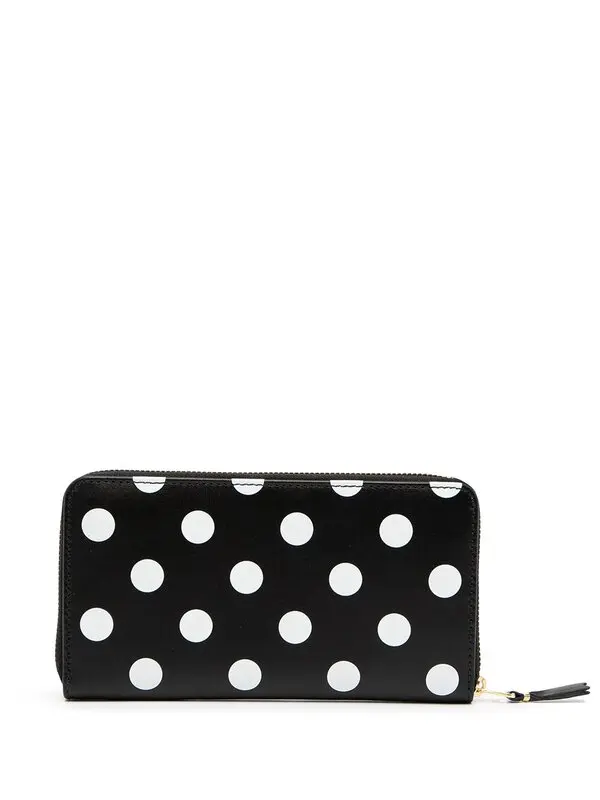 Comme Des Garçons Polka-dot Print Wallet - Black