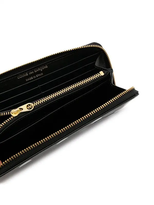 Comme Des Garçons Polka-dot Print Wallet - Black