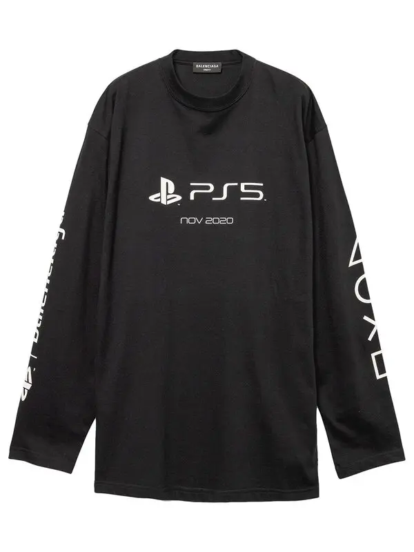 Balenciaga X Playstation Ps5 Long-Sleeve T-Shirt - Black