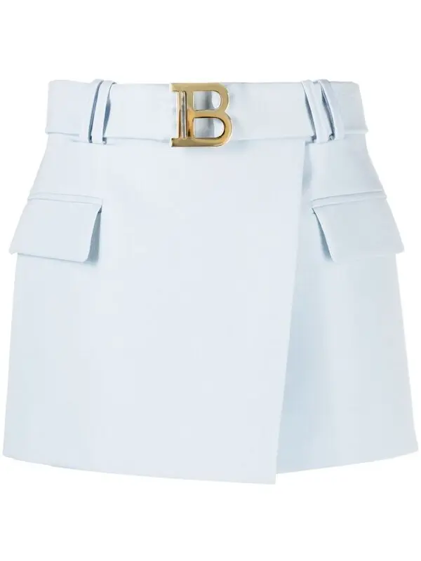 Balmain B Buckle Wrap Mini-skirt