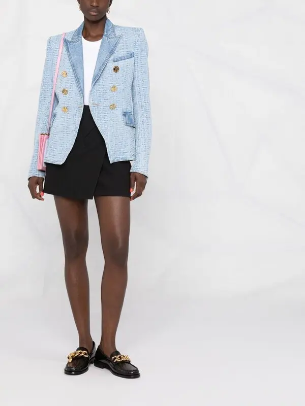 Balmain Logo-print Denim Blazer