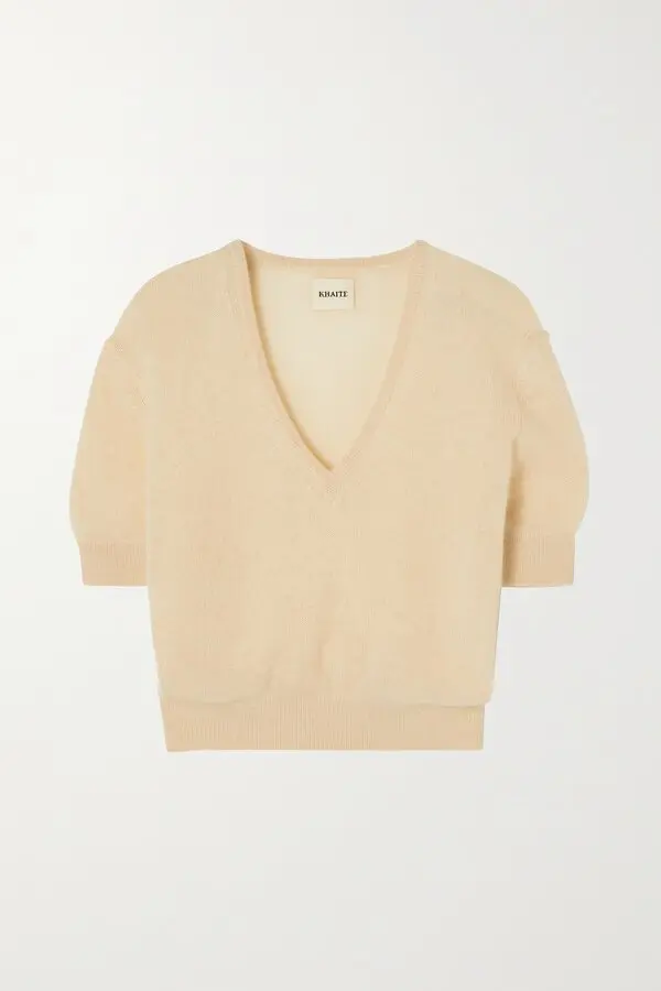 Khaite Sierra Cropped Stretch-cashmere Sweater