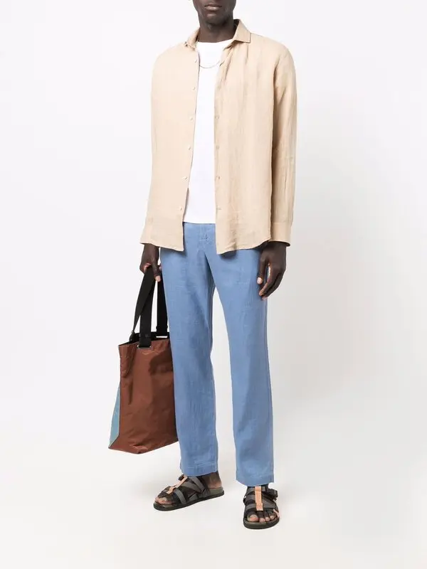 Frescobol Carioca Long-sleeve Linen Shirt - Neutrals