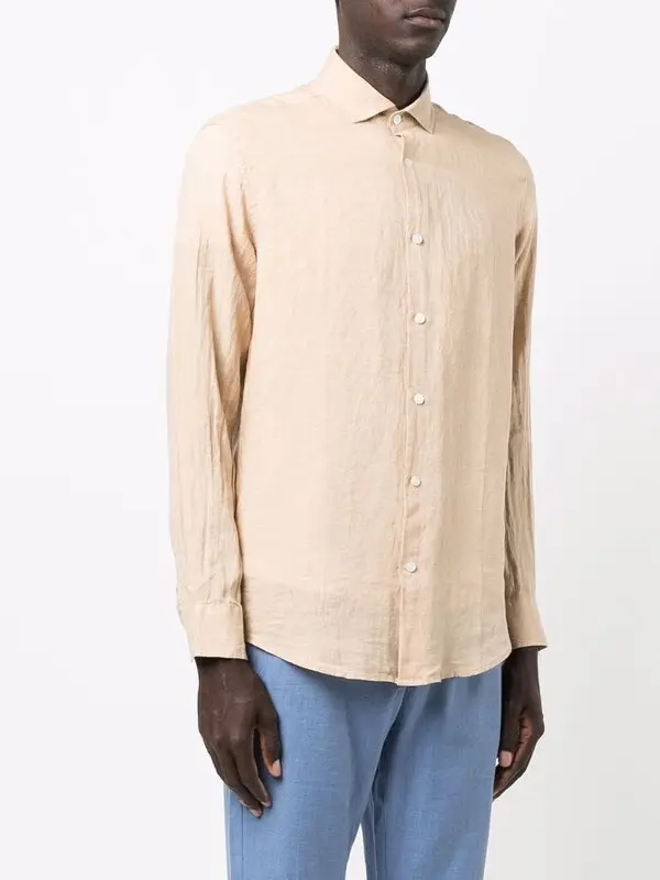 Frescobol Carioca Long-sleeve Linen Shirt - Neutrals