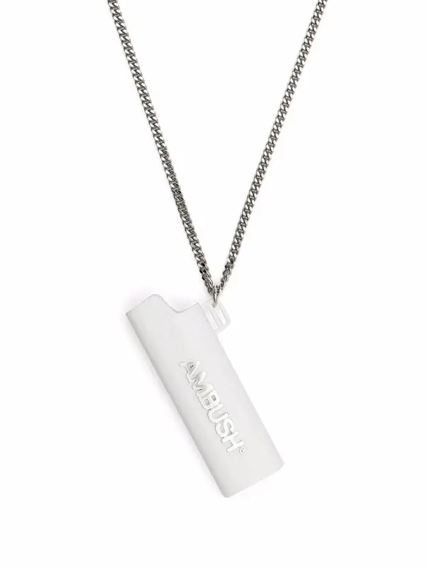 AMBUSH Lighter Case Pendant Necklace - White