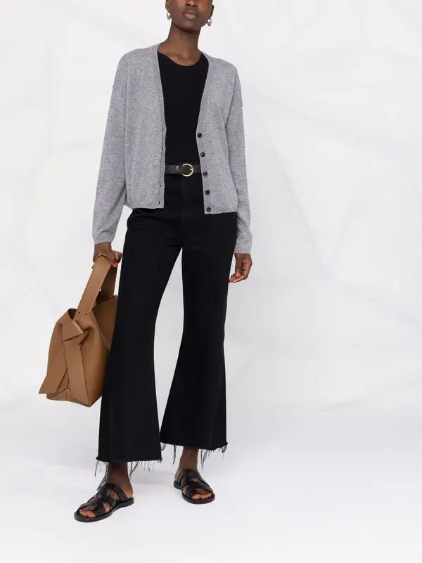 LISA YANG V-neck Cashmere Cardigan - Grey