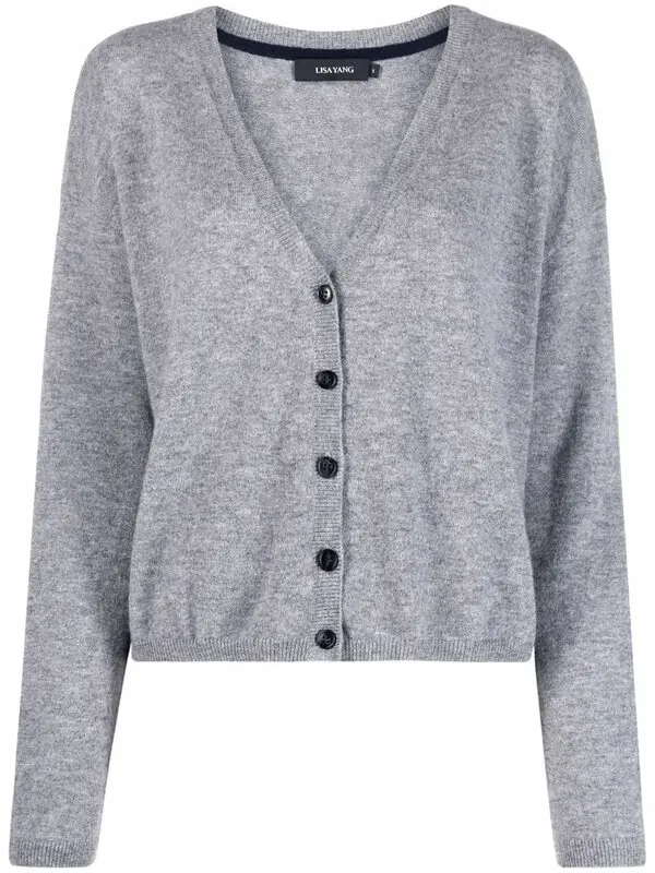 LISA YANG V-neck Cashmere Cardigan - Grey