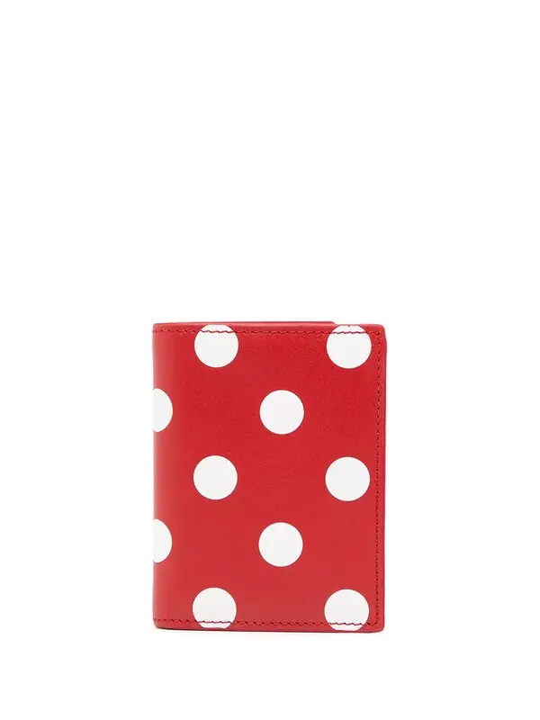 Comme Des Garçons Polka Dot-print Cardholder - Red
