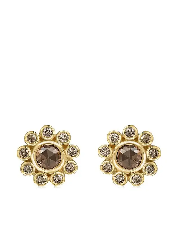 FLORA BHATTACHARY 14kt Recycled Yellow Aditi Diamond Stud Earrings - Gold