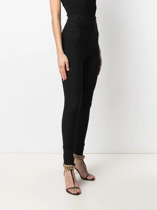 Stella McCartney High-waisted Skinny Trousers With Decorative Buttons