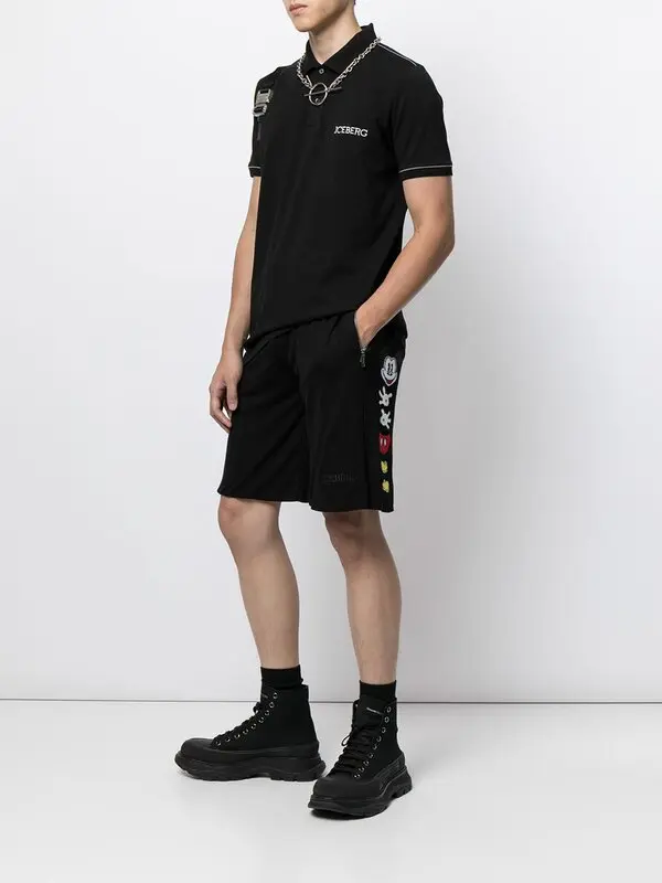 Iceberg Drawstring-waist Track Shorts