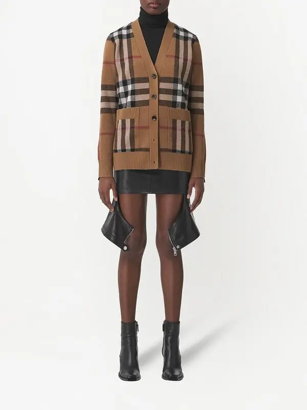 Burberry Checked Wool-cashmere Cardigan