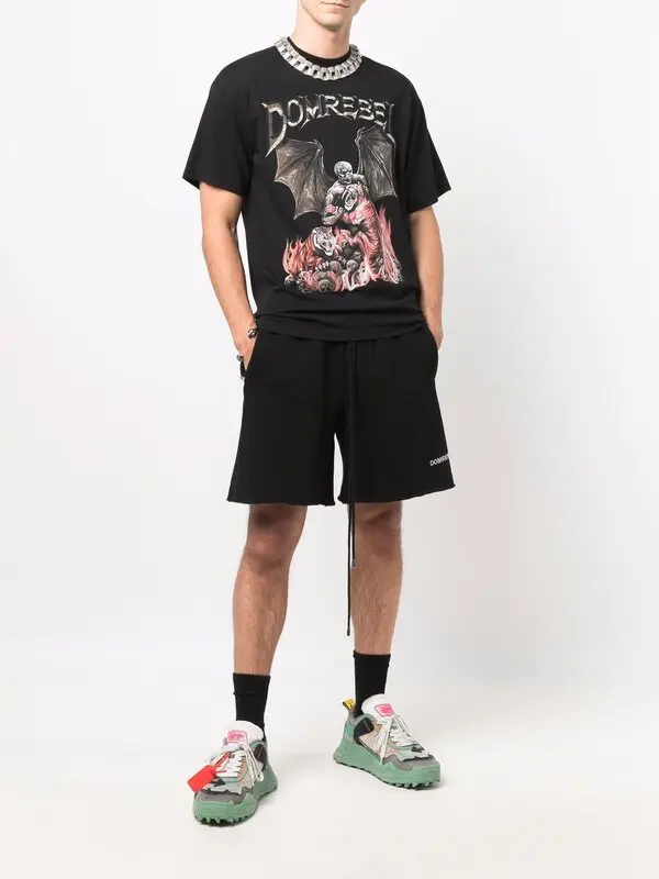 DOMREBEL Logo-embroidered Track Shorts