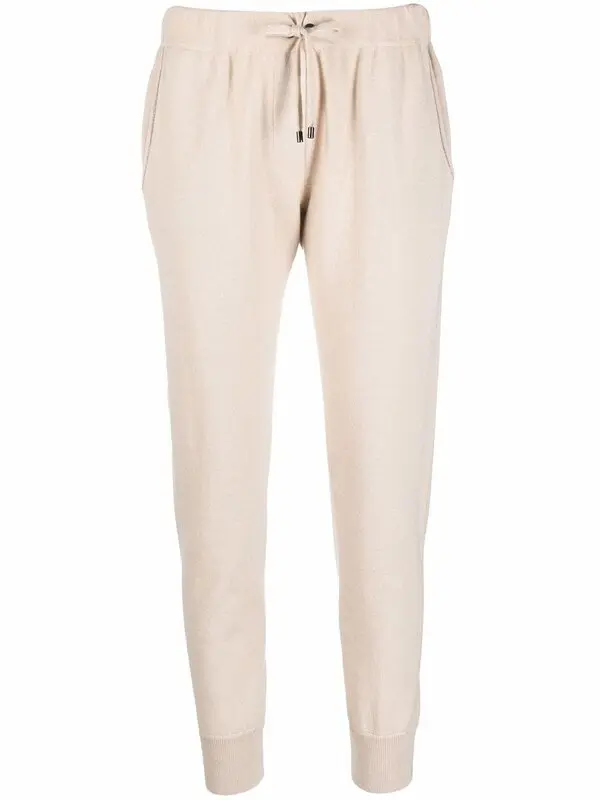 Brunello Cucinelli Drawstring Cashmere Track Pants - Neutrals
