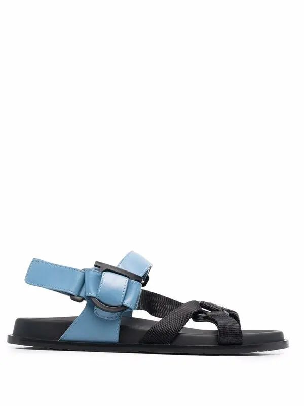FERRAGAMO Leather Strappy Sandals - Blue