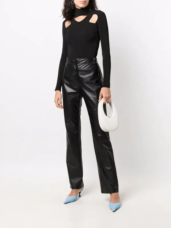 Coperni Cut-out Ribbed Sweater - Black