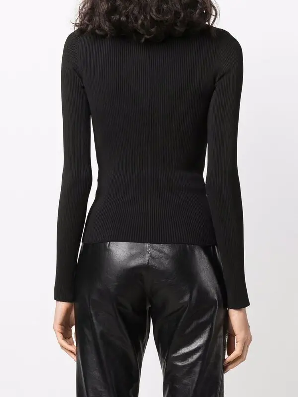 Coperni Cut-out Ribbed Sweater - Black