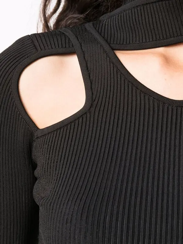 Coperni Cut-out Ribbed Sweater - Black