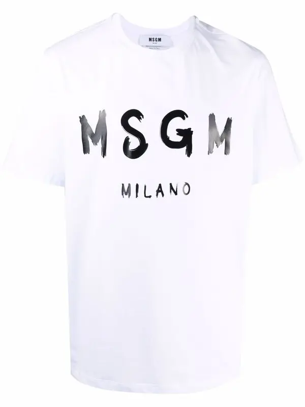 MSGM Logo-print Cotton T-shirt - White
