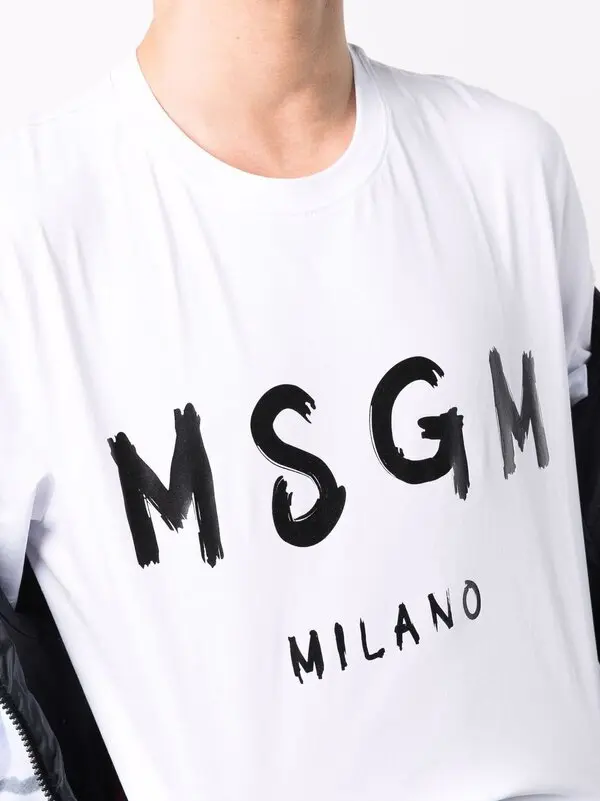 MSGM Logo-print Cotton T-shirt - White