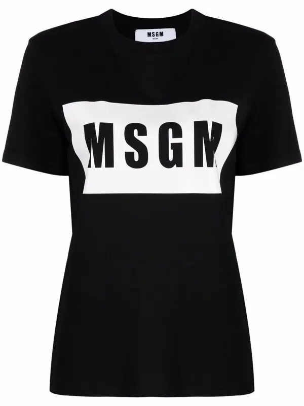 MSGM Logo-print Cotton T-shirt - Black